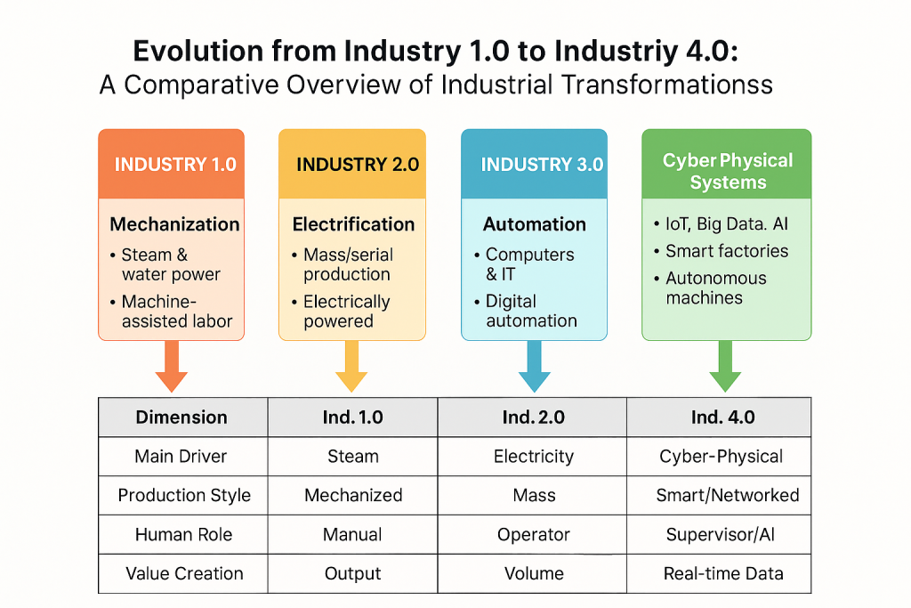 Evolution from Industry 1.0 to Industry 4.0 - OMNIPLAN